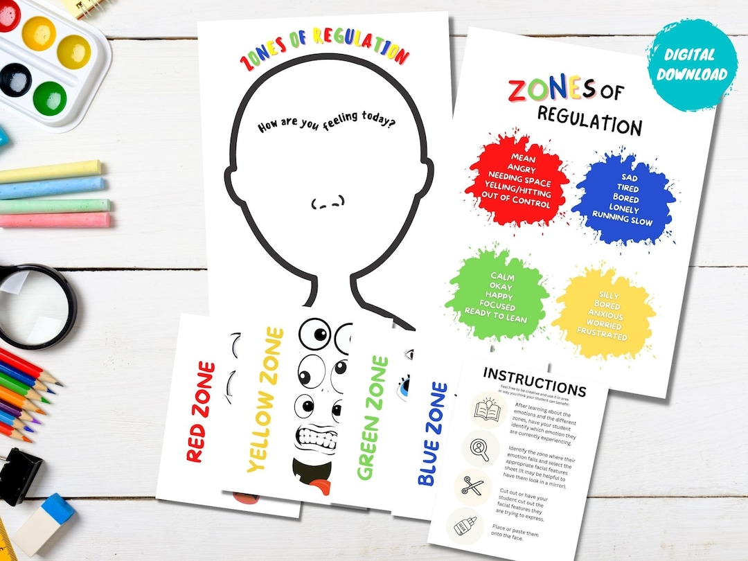 Zones of Regulation Printable Activity, Pediatric Therapy Activity ...