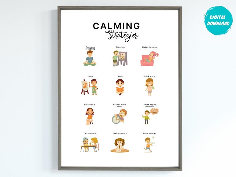 Calming Strategies Poster for Kids: Mindfulness Techniques (digital ...