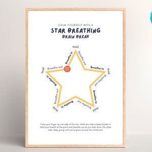 Star Breathing, Breathing Techniques, Mental Health Poster, Child ...