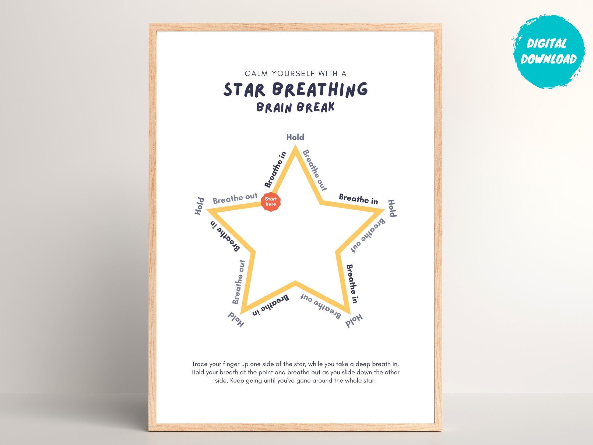Star Breathing, Breathing Techniques, Mental Health Poster, Child ...