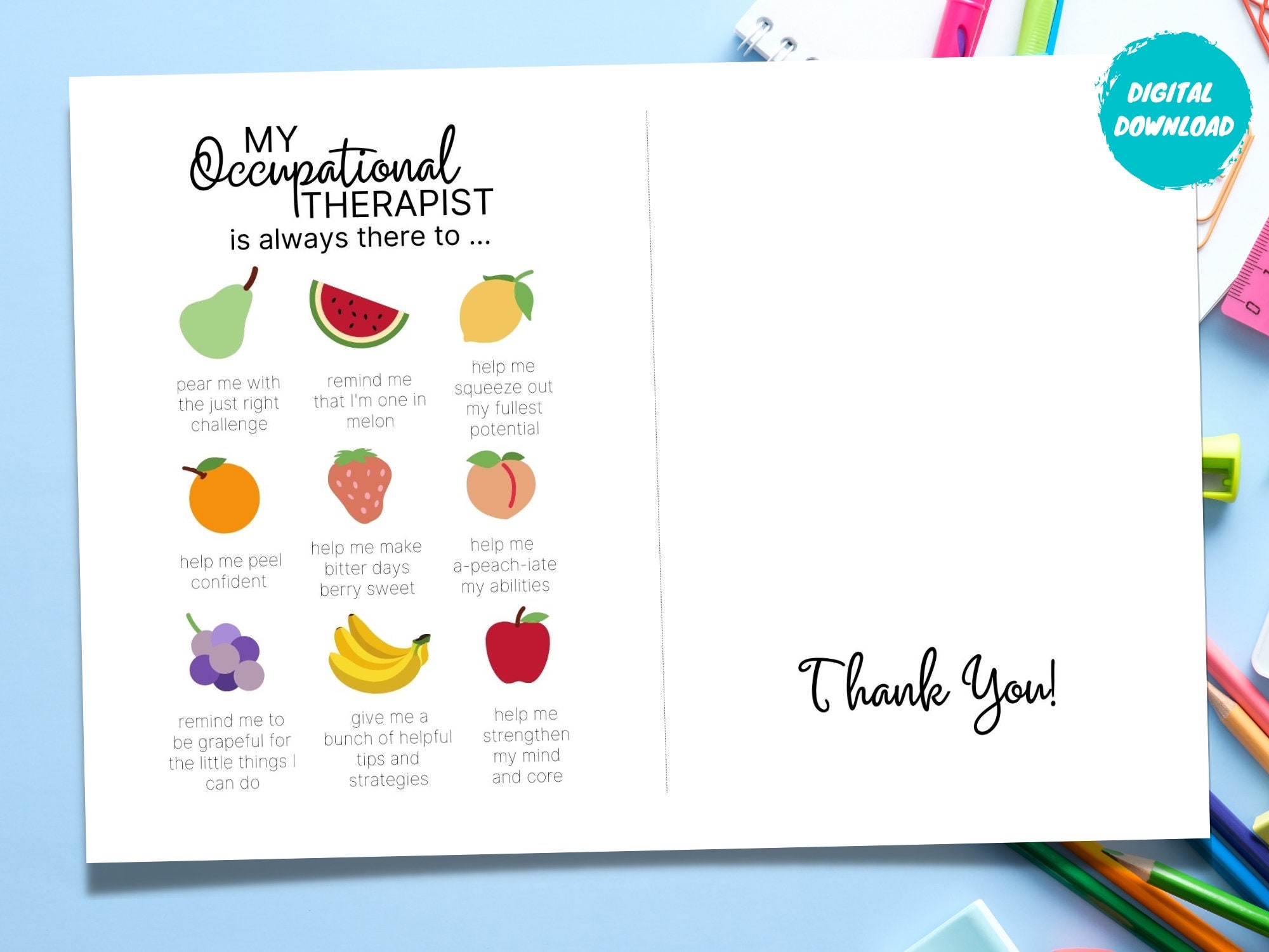 Occupational Therapy Gifts, Card for OT, Holiday Card for OT, Gift for ...