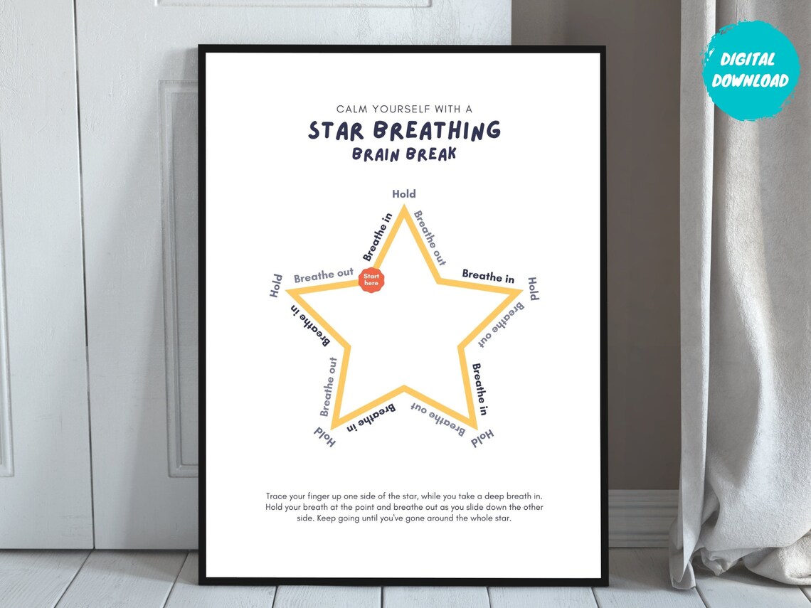 Star Breathing Technique Poster: Calming Brain Break (digital Download ...