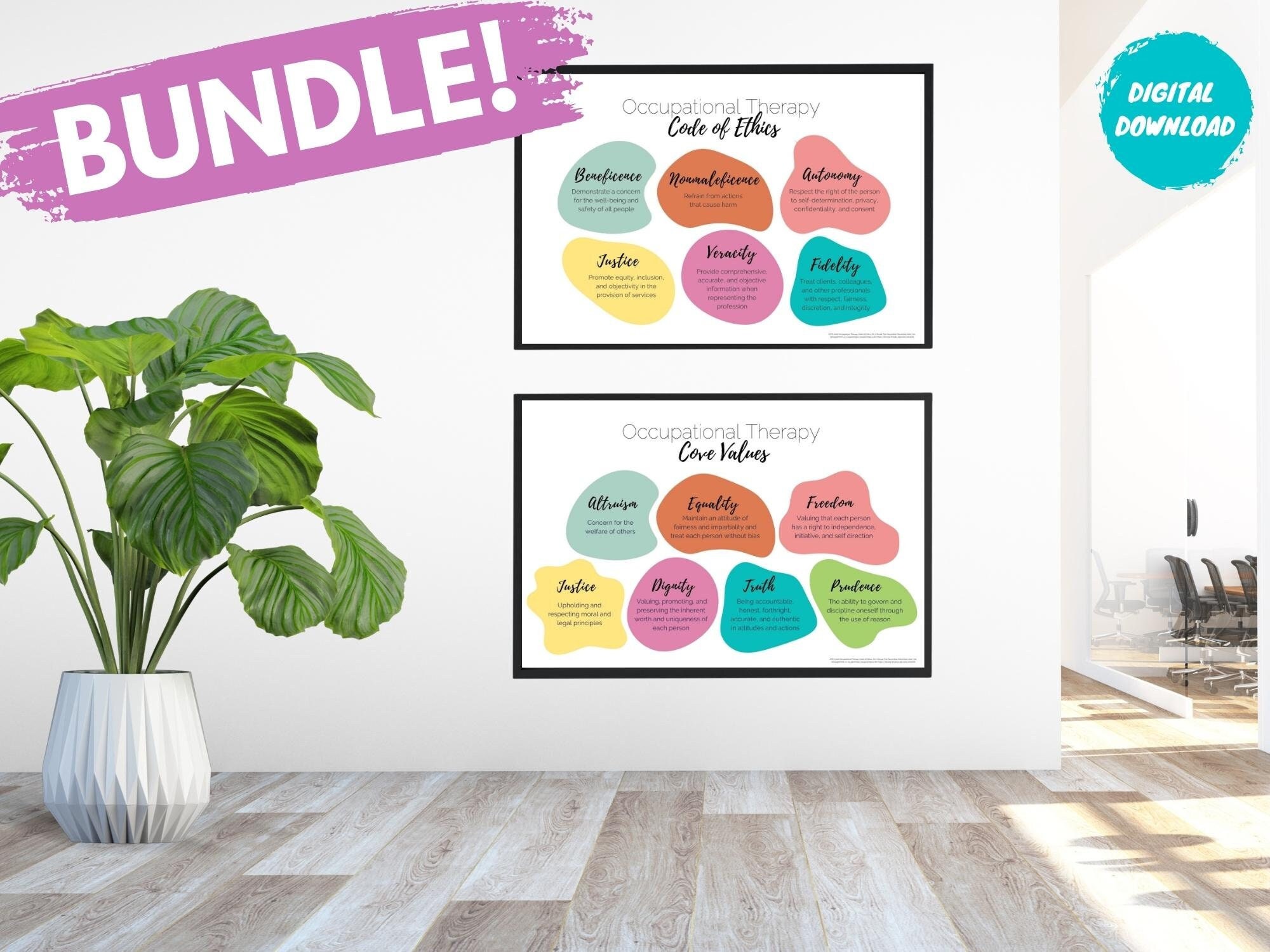 OT Code of Ethics & Core Values Poster: Therapy Office Decor (digital ...