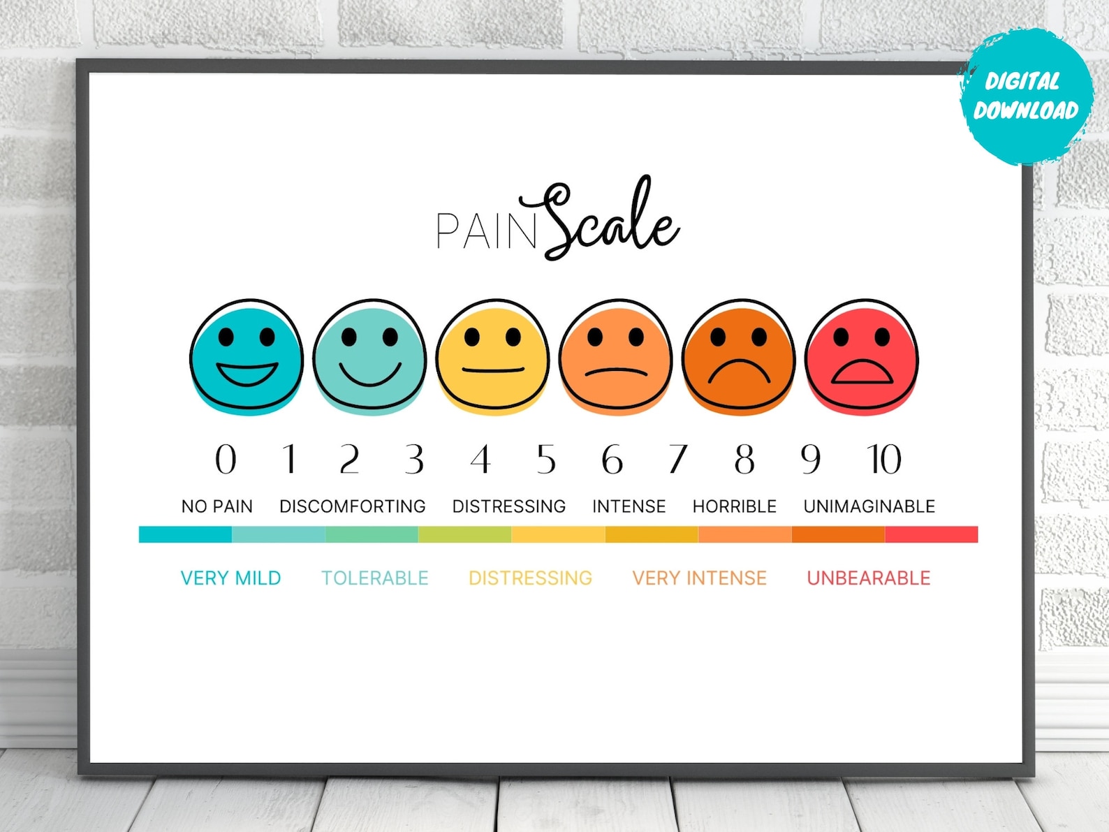 Child Pain Scale Poster: Landscape Emotions Chart (digital Download) - Etsy
