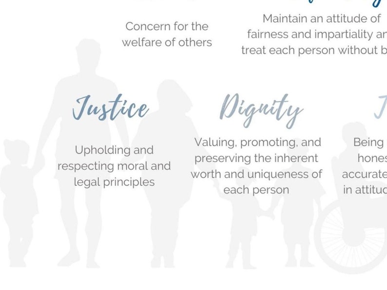 OT Core Values Poster, Occupational Therapy Values and Principles, OT ...