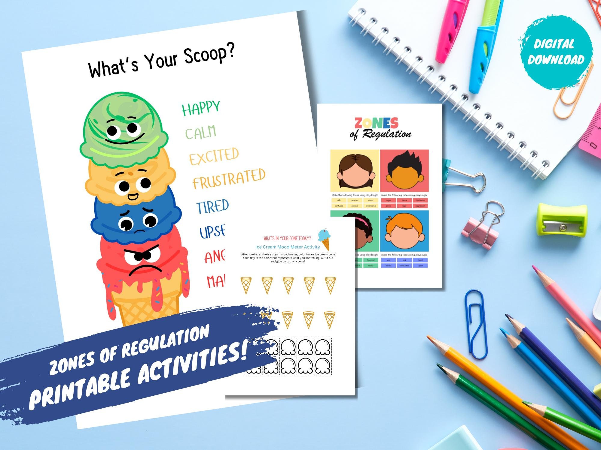 Zones of Regulation Printable Activity, Fine Motor Pediatric Therapy ...