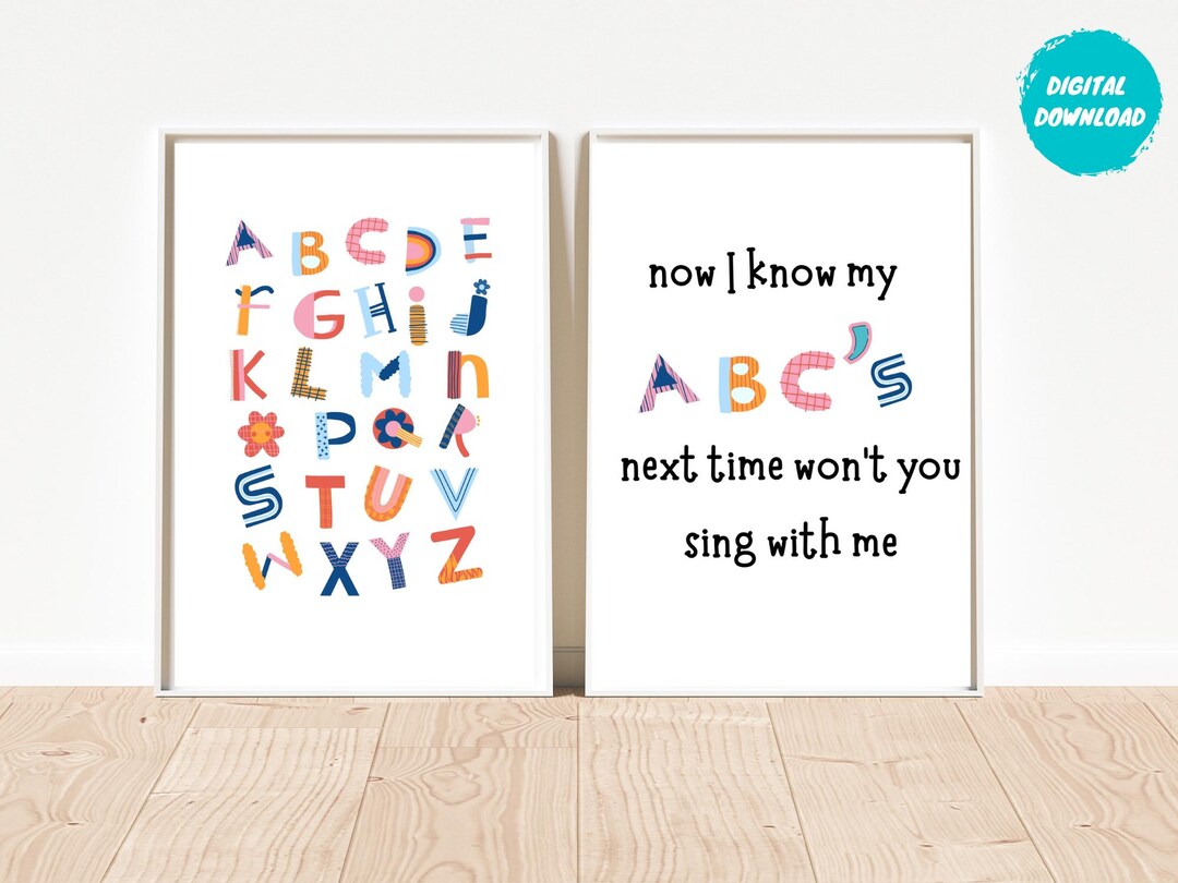 ABC Printable Poster, Colorful Alphabet Poster, Classroom Decor ...