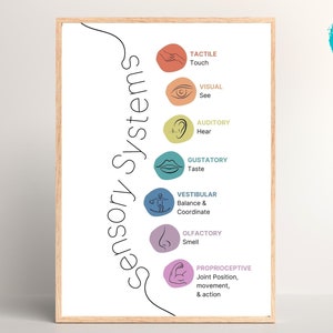 7 Sensory Systems Poster: OT Therapist Office Decor (digital Download ...