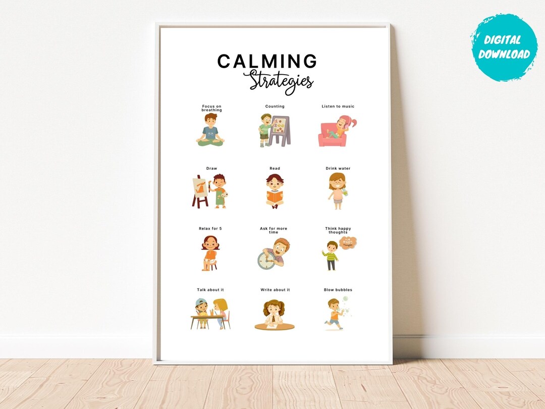 Calming Strategies Poster for Kids: Mindfulness Techniques (digital ...