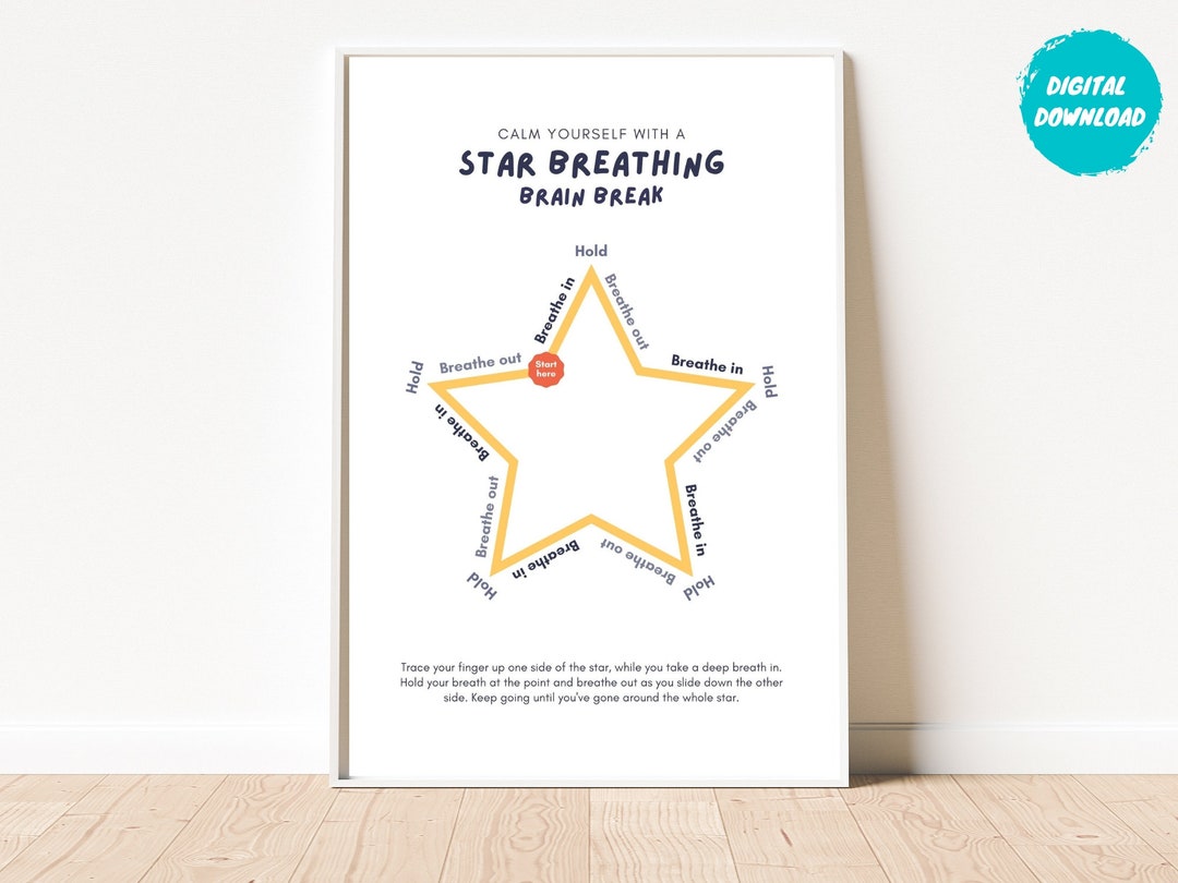 Star Breathing, Breathing Techniques, Mental Health Poster, Child ...