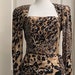 Vtg 1980s Does 1940s Draped Backless Long Sleeve Leopard Print Dress ...