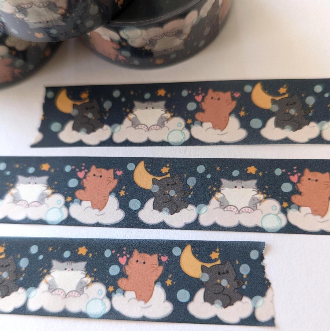 Bubble Cats Washi Tape | Cute Planner Bullet Journal Bujo Decorative ...