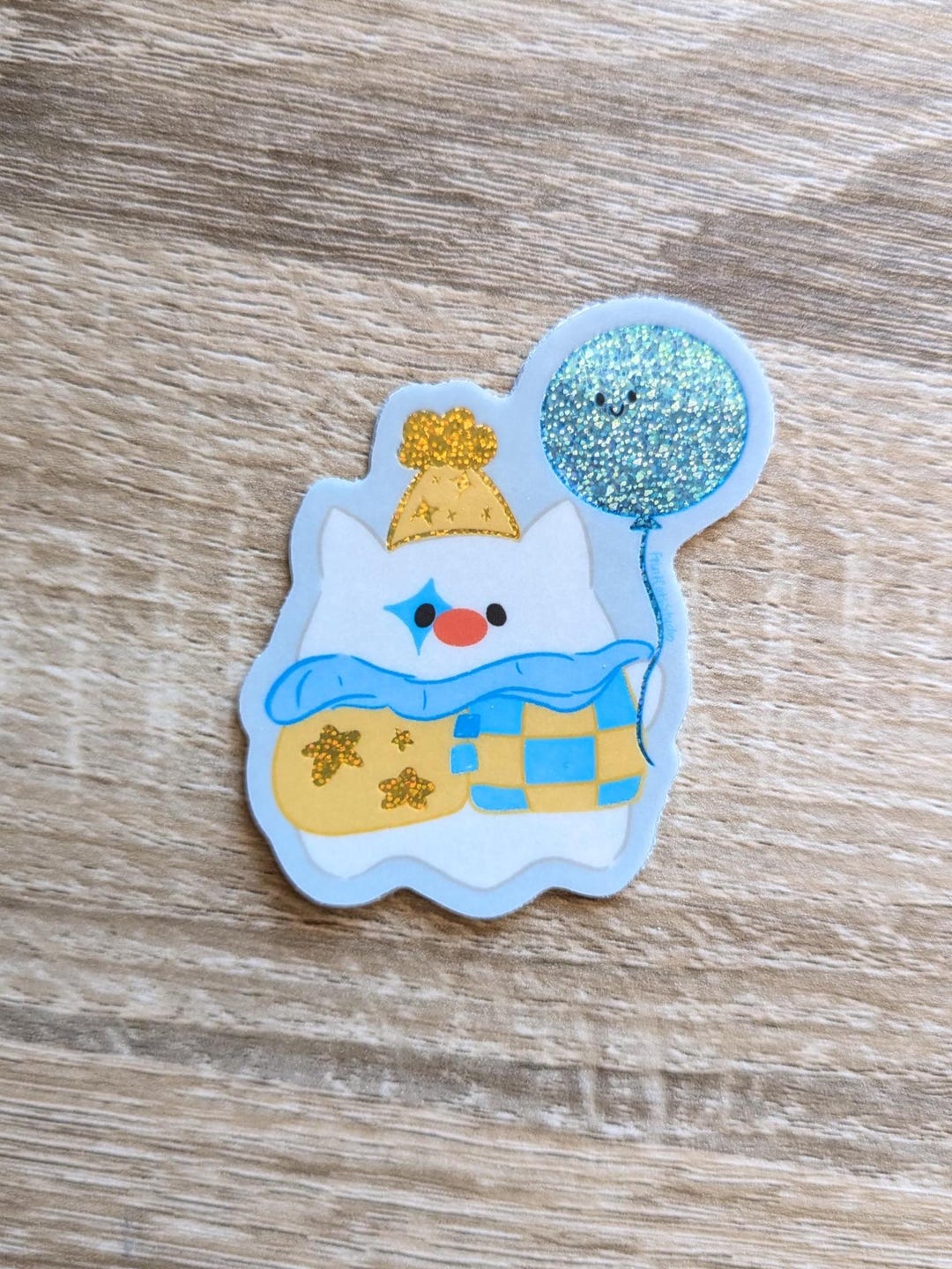 Ghost Blob Clown Glittery Vinyl Sticker | Cat Lover, Unique Laptop ...