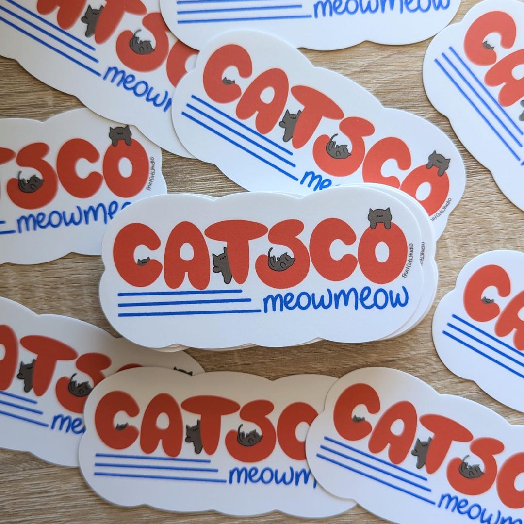 Catsco Meow Meow | Fan Merch Costco Lover Sticker Waterproof Water ...