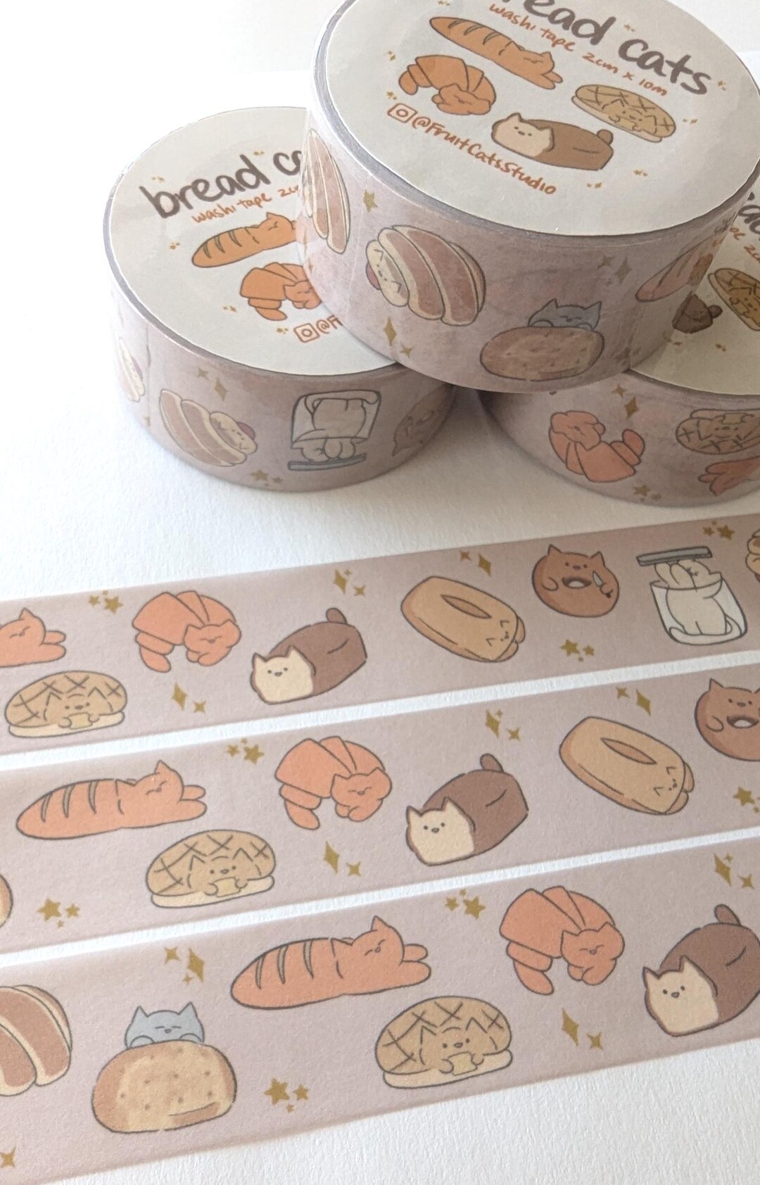 Bread Cats Washi Tape | Cute Planner, Bullet Journal, Bujo, Decorative ...