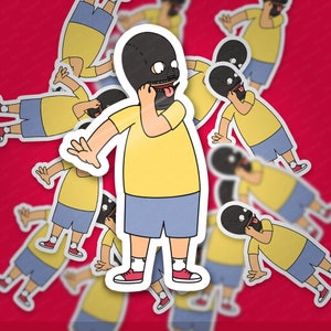 Gene Belcher Mask Vinyl Sticker | Bob's Burger | Laptop, Bottle, Hydro ...