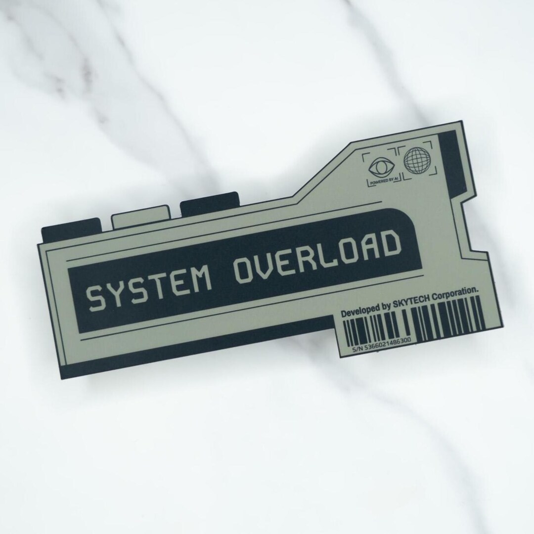 Cyberpunk Vinyl Sticker: System Overload - Sci-fi Gaming Dystopian Tech ...