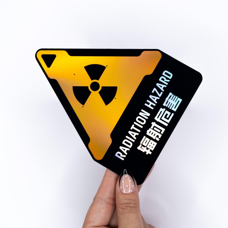 Mech Holographic Sticker | Radiation Hazard | Sci-fi Gaming Vinyl Decal ...