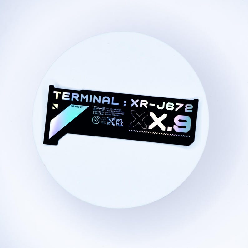 Holographic Vinyl Sticker | Terminal | Sci-fi Mech Decal | 2.4x6 ...