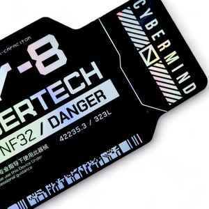 Cyberpunk Holographic Sticker | Cybertech | Sci-fi Vinyl Decal | 3.1x5 ...