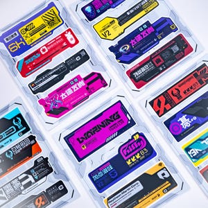 Cyberpunk Neon Vinyl Sticker Pack | 19 Stickers | 5 Sheets | 5x7.25 ...