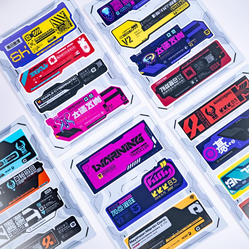 Cyberpunk Decals Sheet - Etsy UK