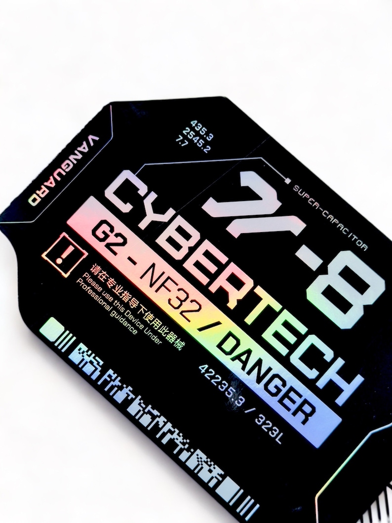 Cyberpunk Holographic Sticker | Cybertech | Sci-fi Vinyl Decal | 3.1x5 ...