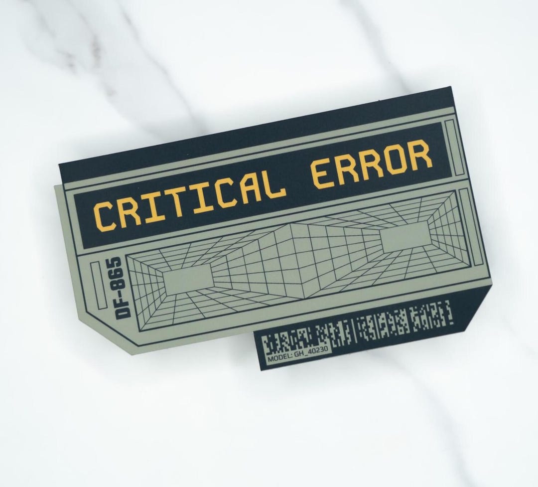 Cyberpunk Vinyl Sticker: Critical Error Decal - Sci-fi Glitch Gaming ...