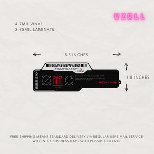 Futuristic Cyberpunk Vinyl Sticker With Cool Tech Modification Design ...