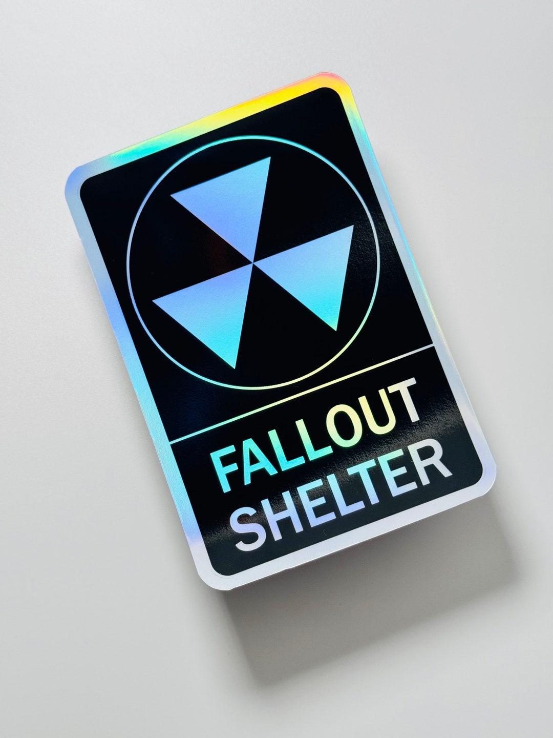 Fallout Shelter Sign Holographic Vinyl Sticker - Etsy