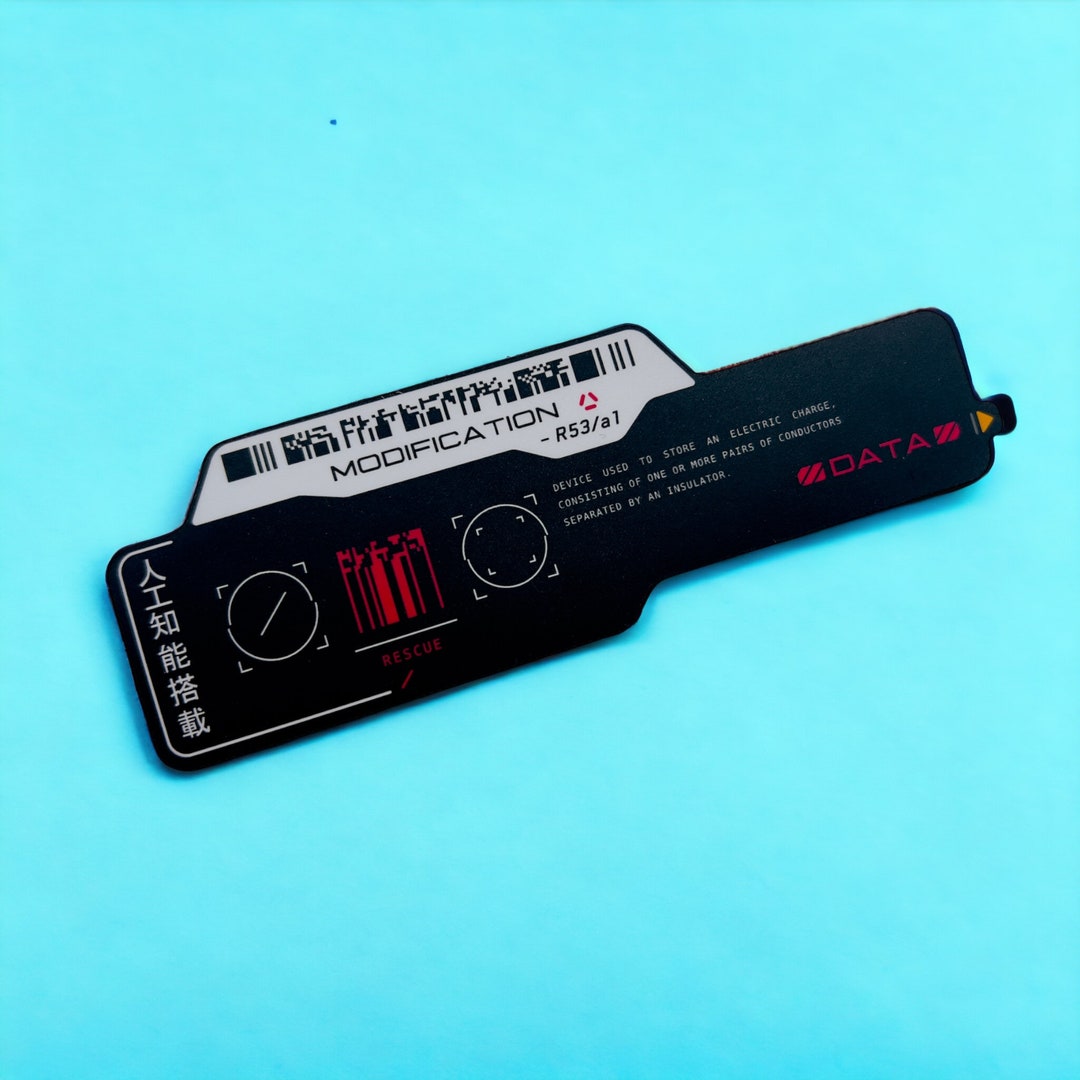 Futuristic Cyberpunk Vinyl Sticker With Cool Tech Modification Design ...