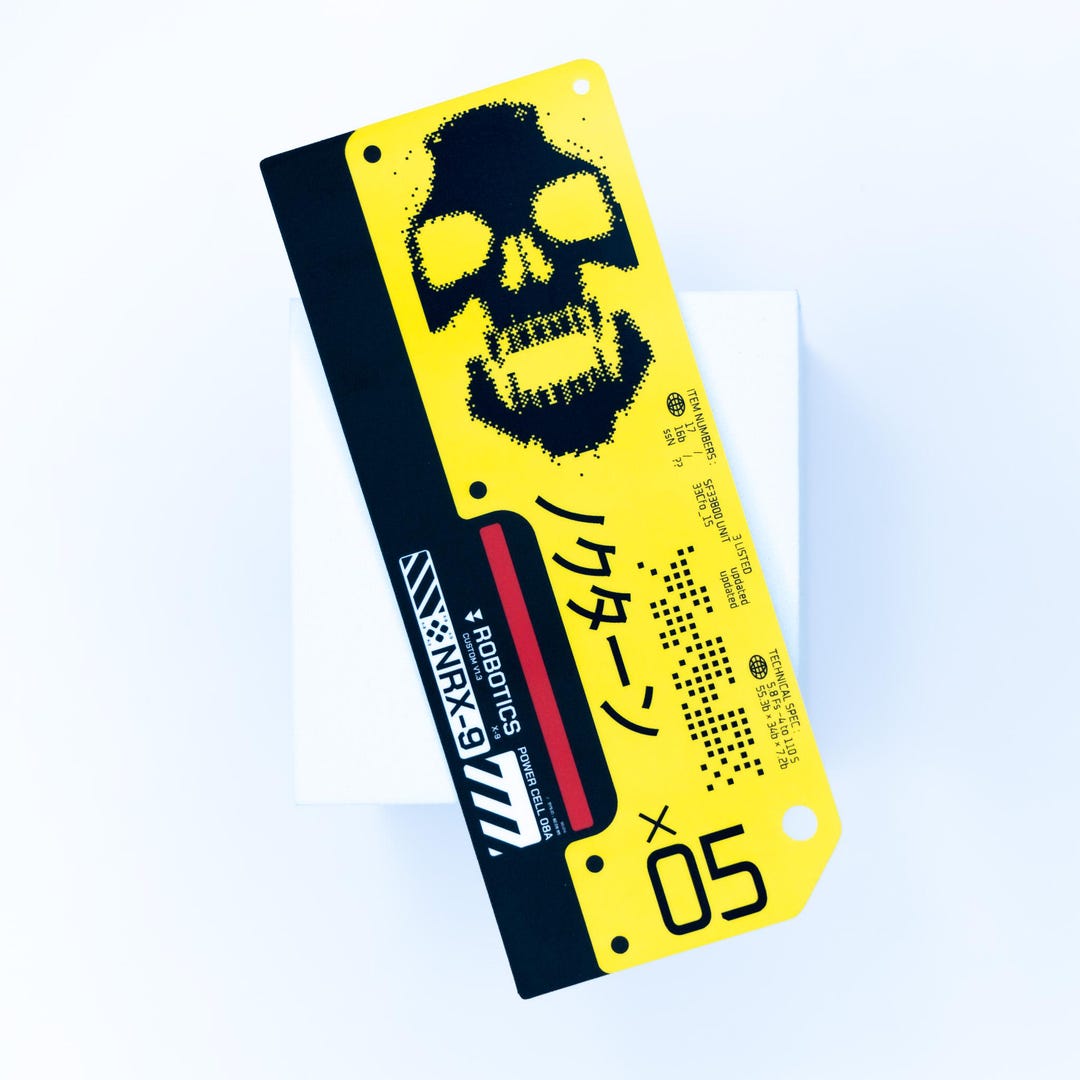 Cyberpunk Vinyl Sticker: Yellow Robotics Power Cell Neon - Uv-protected ...