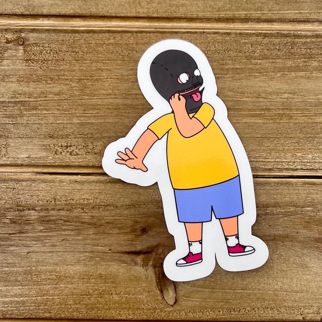 Gene Belcher Mask Vinyl Sticker | Bob's Burger | Laptop, Bottle, Hydro ...