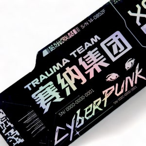Cyberpunk Futuristic Holographic Vinyl Sticker | Trauma Team - Etsy