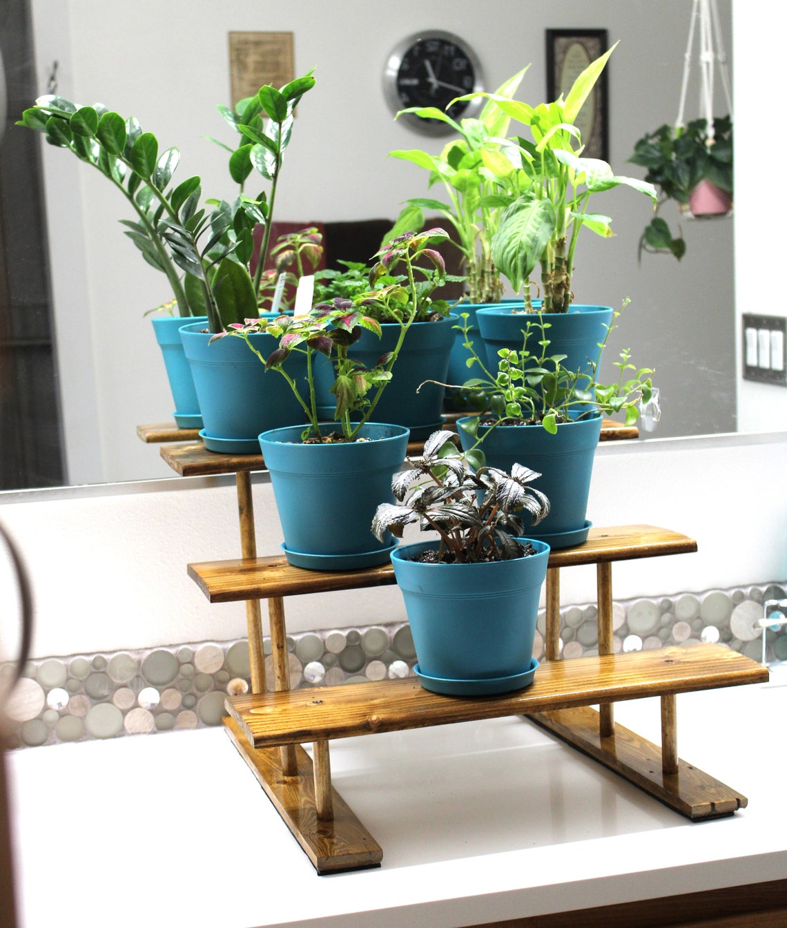 Wooden Plant Stand, Wooden Houseplant Holder, 3 Shelf Wooden Plant ...