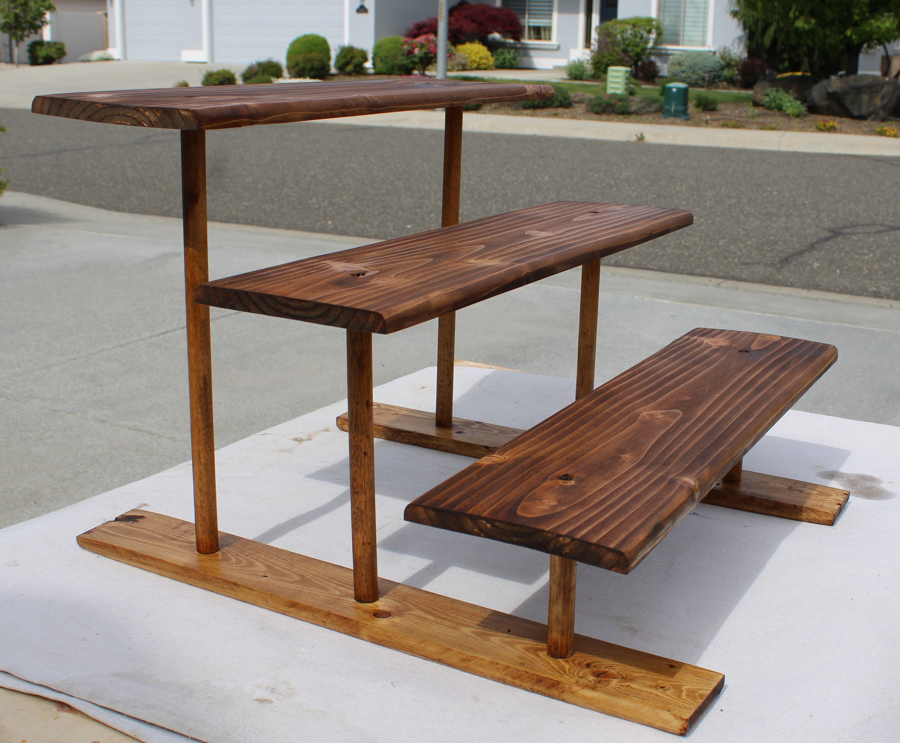 Wooden Plant Stand, Wooden Houseplant Holder, 3 Shelf Wooden Plant ...