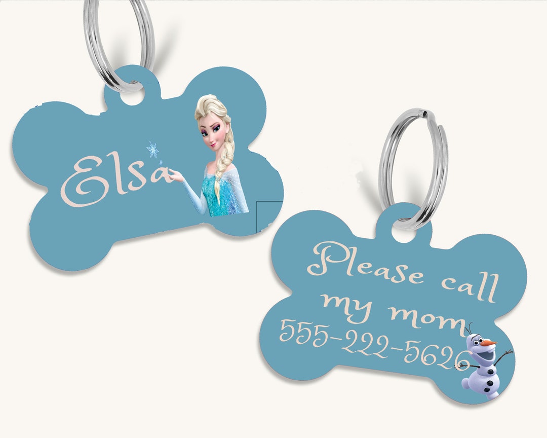 Princess Elsa Personalized Pet Dog Cat Id Tag - Etsy