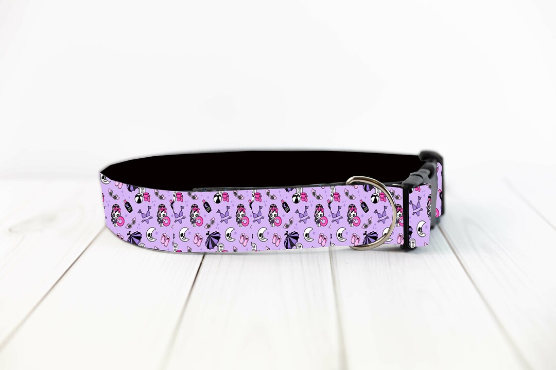 Personalized Funky Goth Summer Themed Pet Collar, Pastel Goth Inspired ...