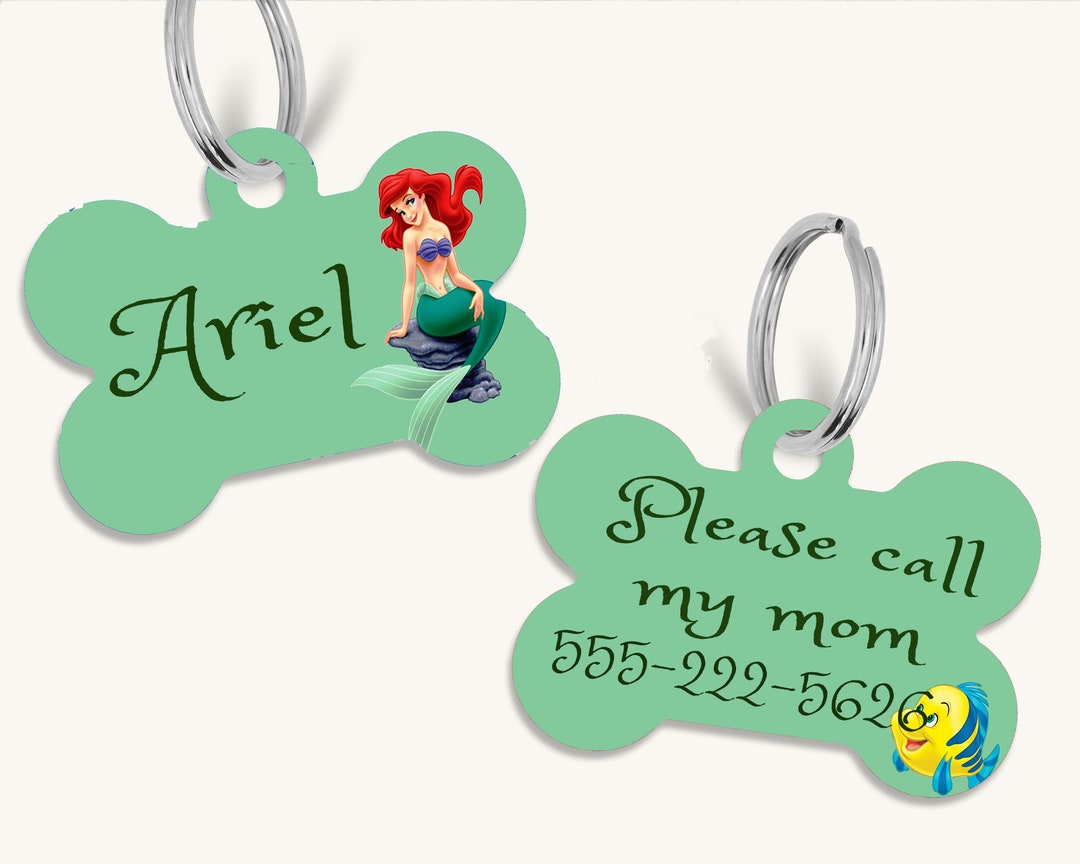 Princess Ariel Pet Personalized Id Tag - Etsy