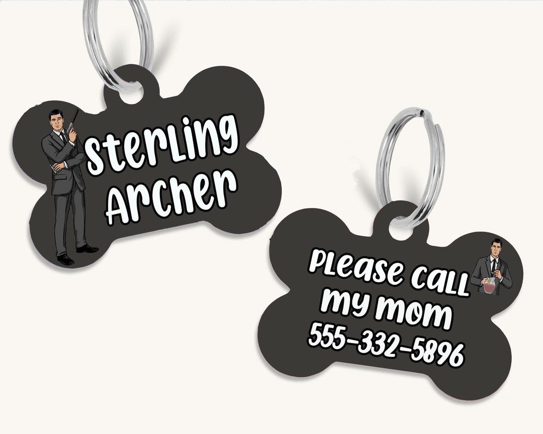 Personalized Double Sided Archer Cartoon Pet Tag, Custom Dog Tag ...