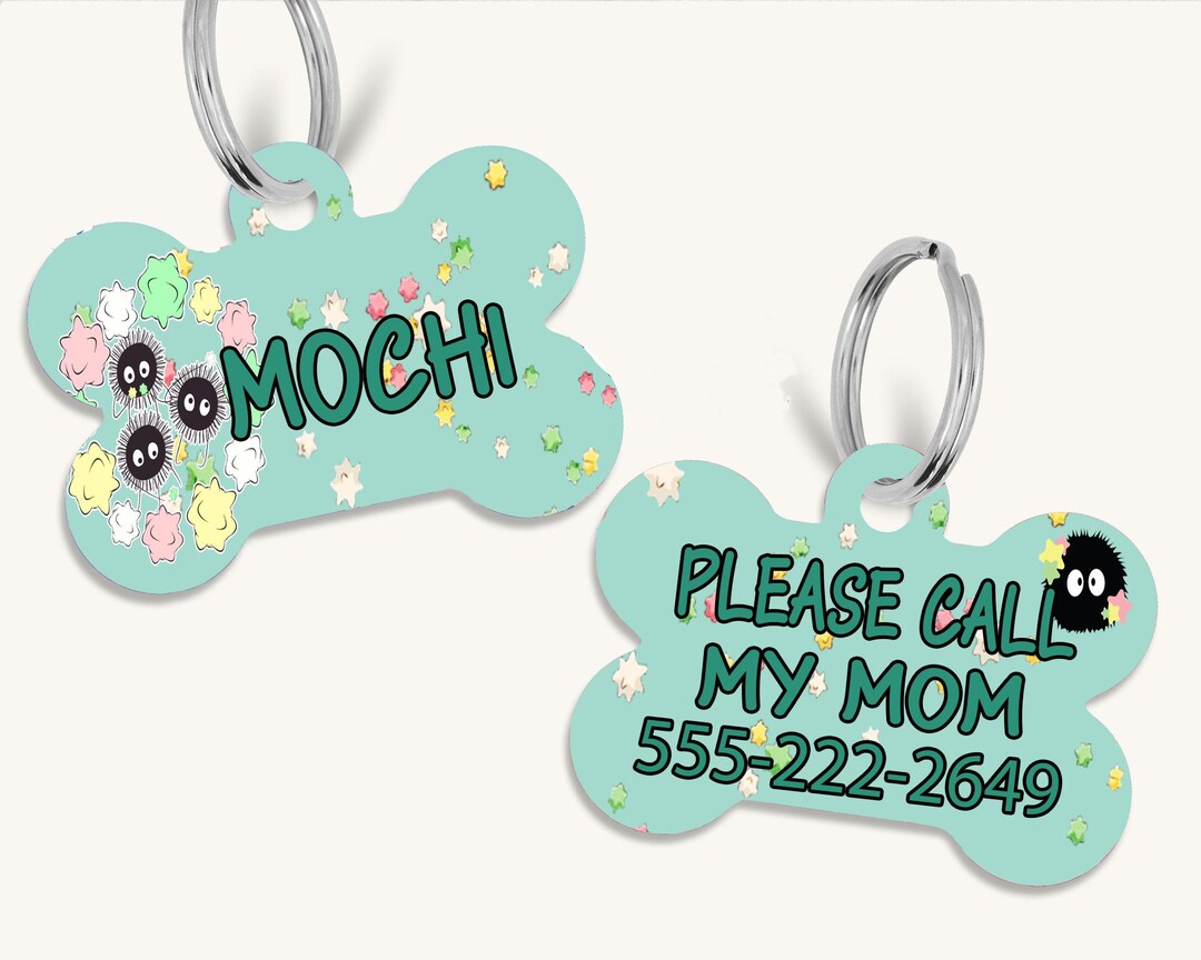 Personalized Anime Soot Sprite Cat and Dog Tag, Cute Anime Inspired ...