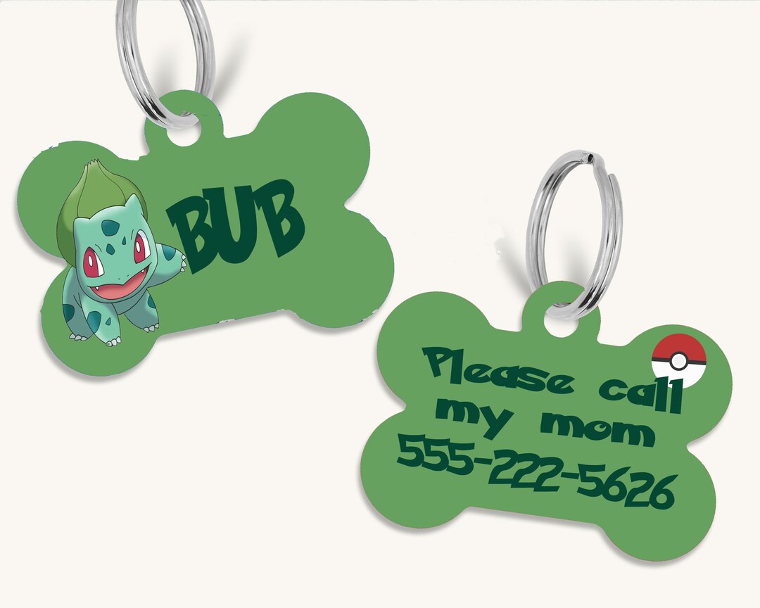 Pokemon Bulbasaur Anime Game Personalized Pet Dog Cat Id Tag - Etsy