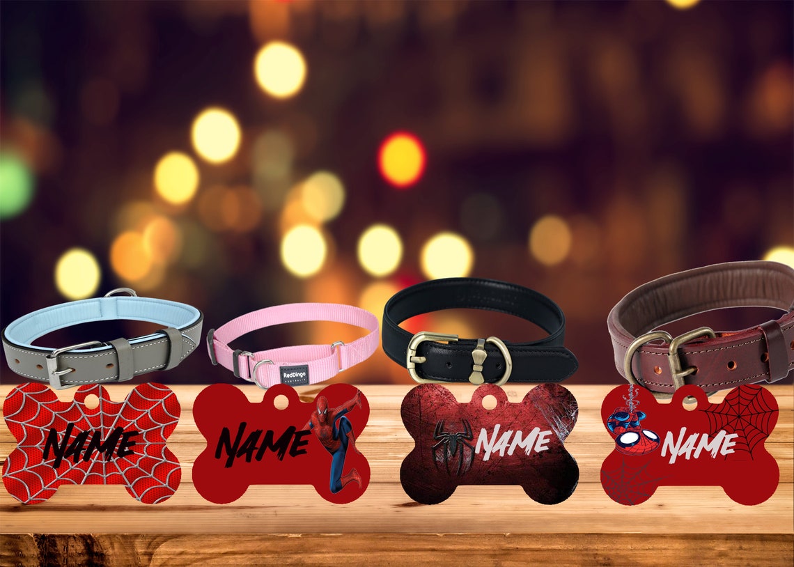 Spider Man Marvel Custom Personalized Dog Pet Id Tag - Etsy