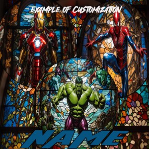 Stained Glass Marvel Heroes Ready to Press Tumbler Mug Wrap ...