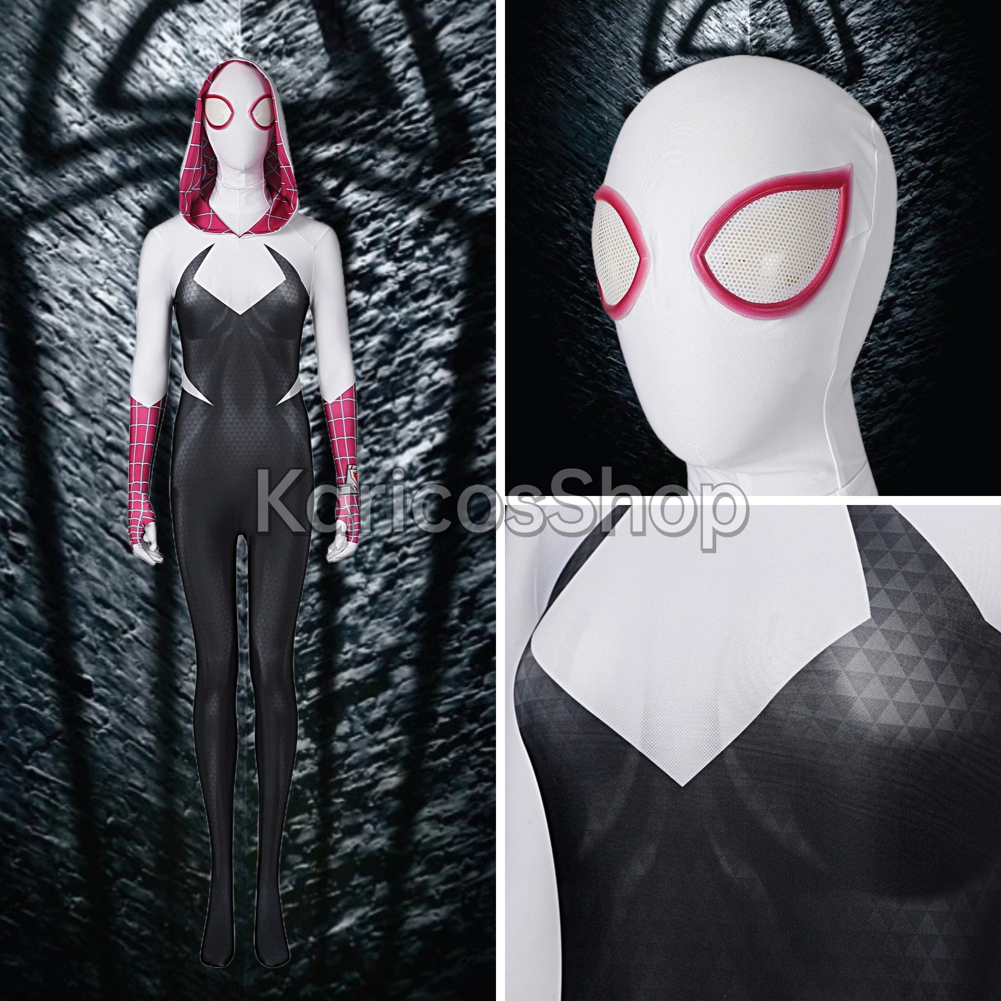 Spider-man Gwen Stacy Costume for Women Halloween Gwen Cosplay Bodysuit ...