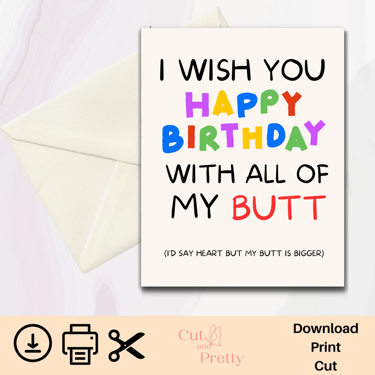 Printable Funny Birthday Card PDF File Birthday Card 5x7 Template ...