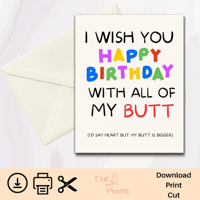 Printable Funny Birthday Card PDF File Birthday Card 5x7 - Etsy