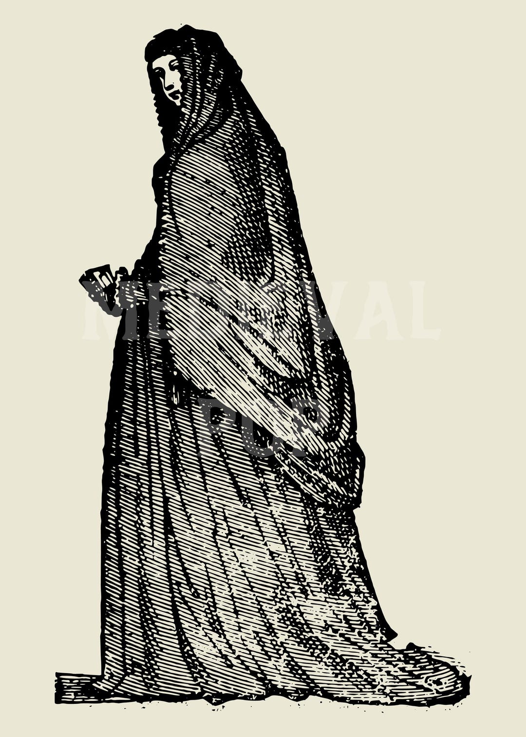 Medieval Woman Art, Medieval Pop Art Print, Medieval Aesthetic Decor ...