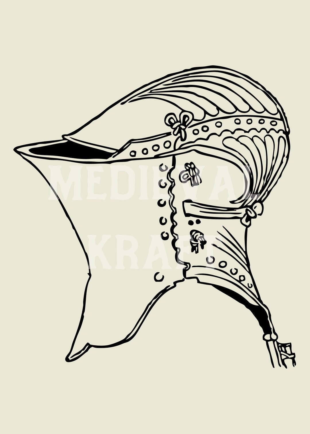Medieval Helmet Profile Art, Medieval Art Print, Medieval Aesthetic ...
