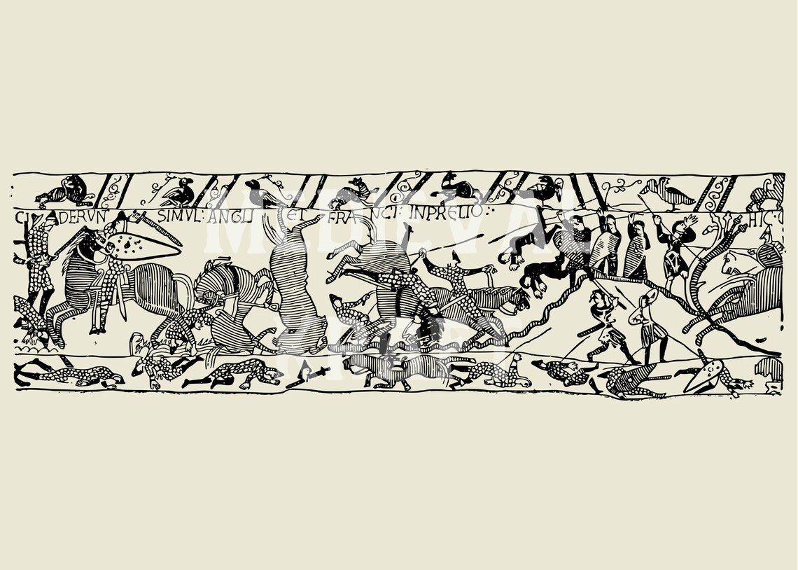 Bayeux Tapestry Art, Medieval Pop Art Print, Medieval Art Decor ...